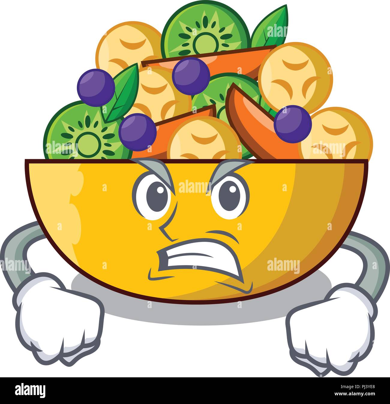 Angry mascot diet fresh tasty fruit salad Stock Vector Image & Art - Alamy
