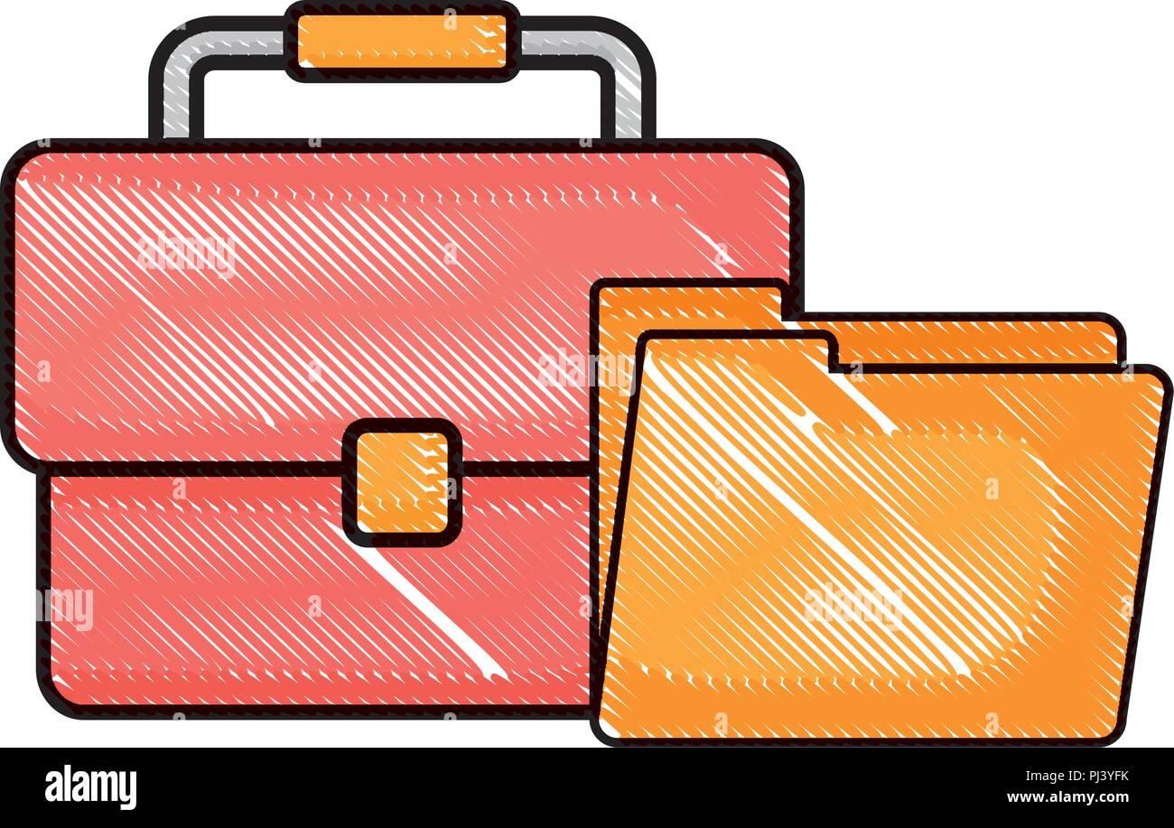 folder and business portfolio icon over white background, vector ...