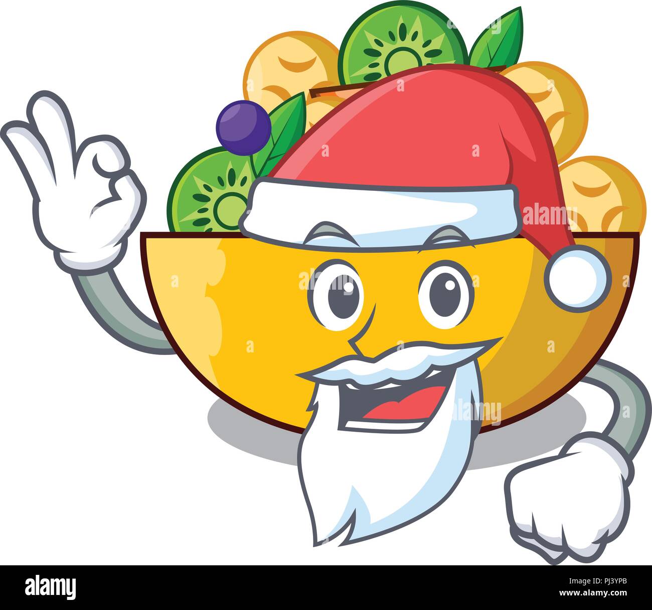 Santa dessert of fruits salad on cartoon Stock Vector Image & Art - Alamy