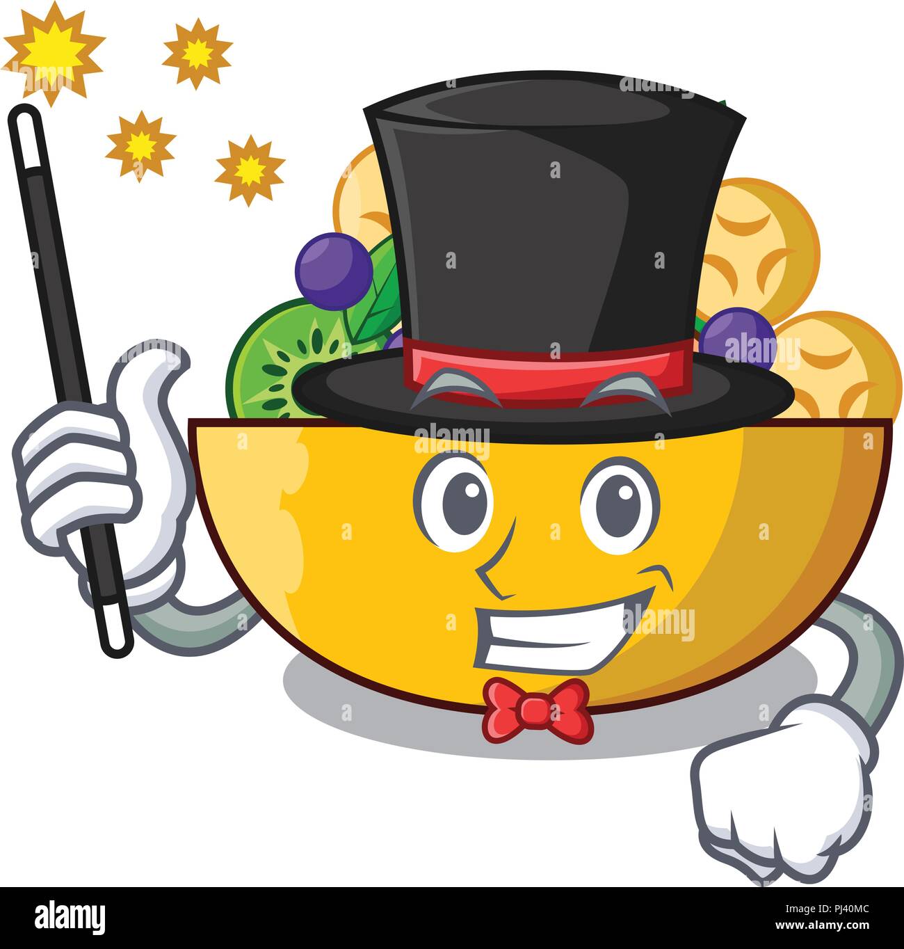 Magician dessert of fruits salad on cartoon Stock Vector Image & Art ...