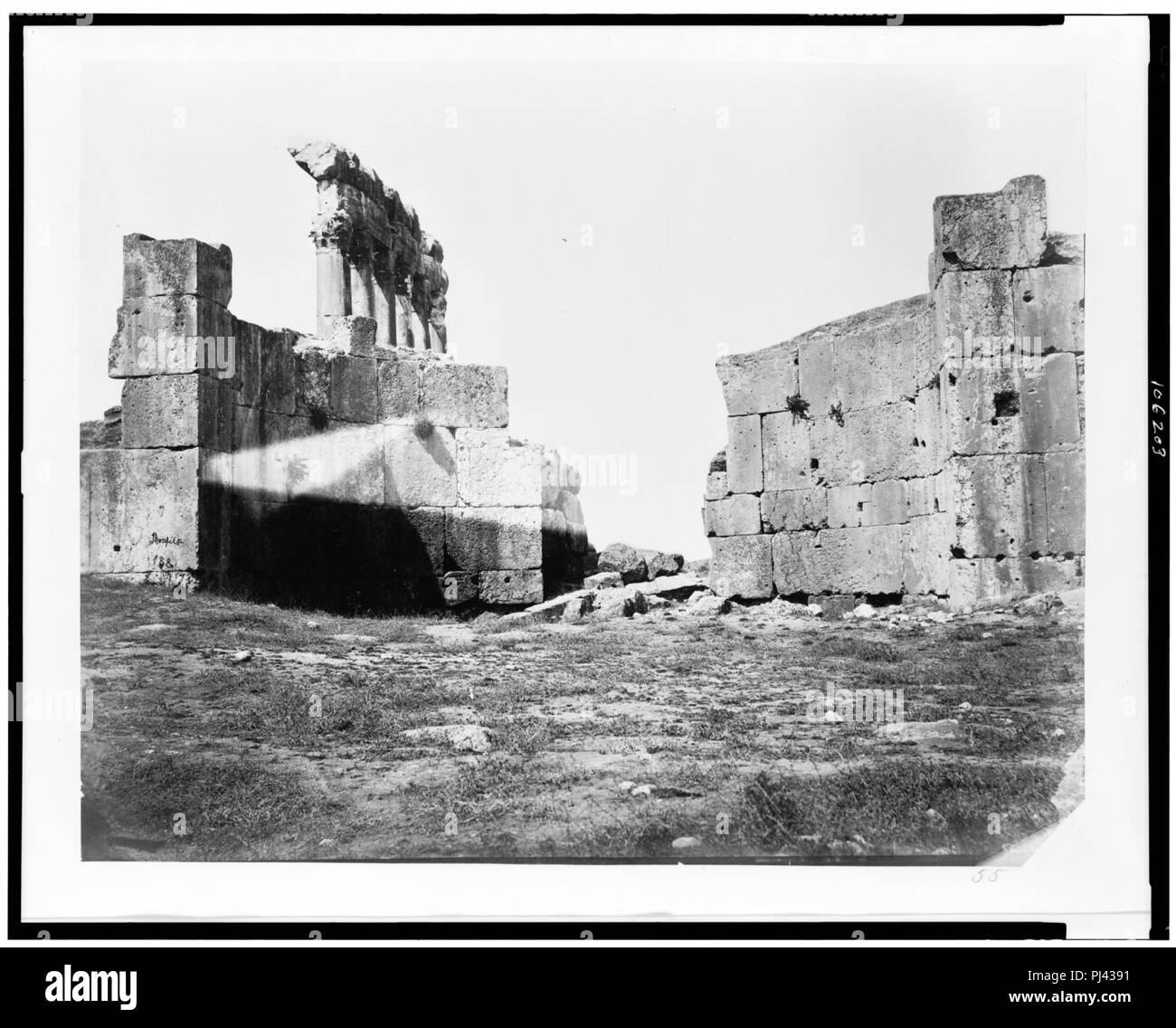Baalbec. Entrance to G. Temple - Bonfils Stock Photo - Alamy