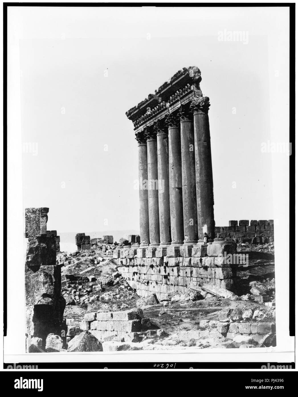 Baalbec. Great Temple of Baal - Bonfils Stock Photo - Alamy