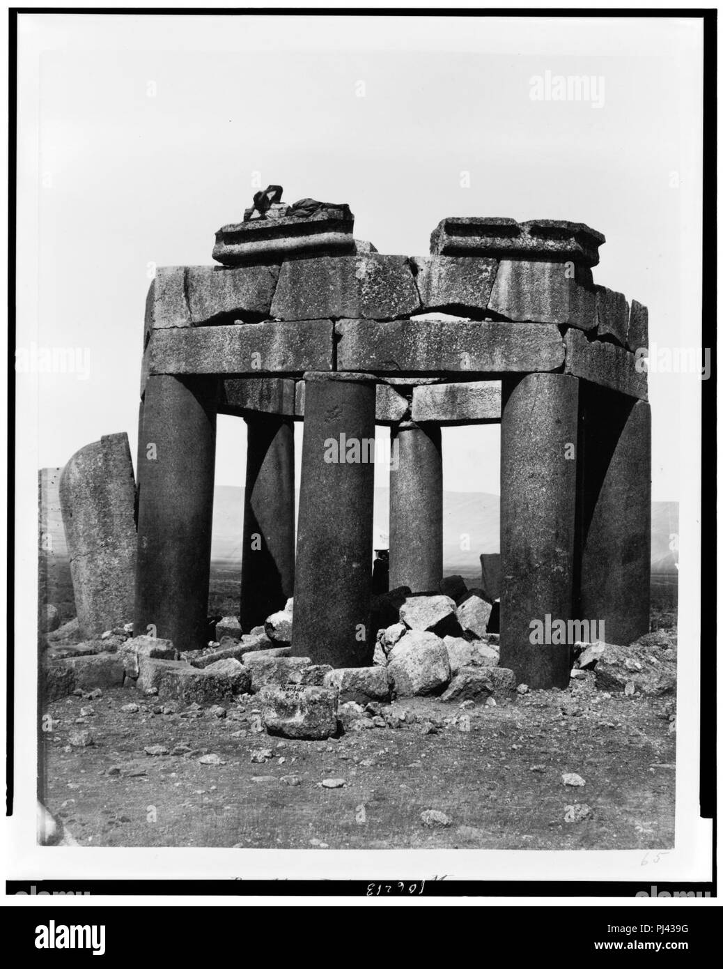 Baalbec. Ruins of a mosque. Porphyry columns - Bonfils Stock Photo - Alamy