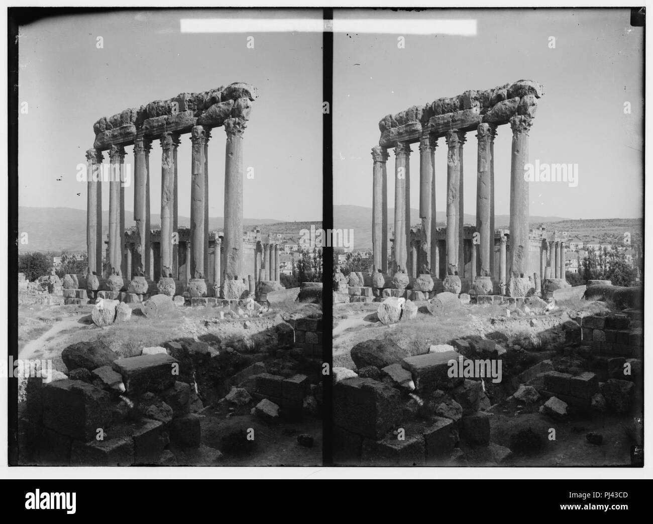 Baalbek. Temple of the Sun from cyclopean wall Stock Photo - Alamy