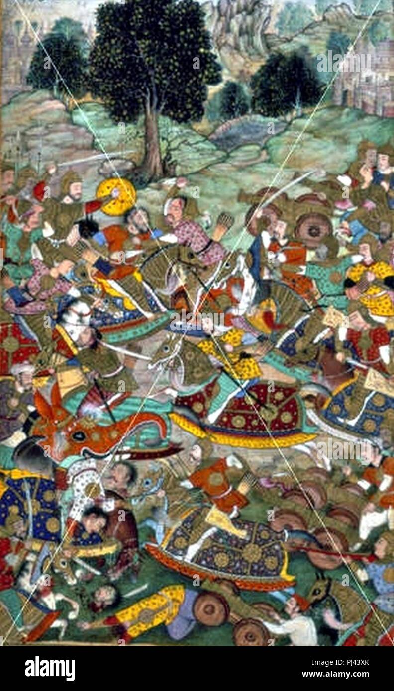 Babur‥99s army in battle against the army of Rana Sanga at Stock Photo ...