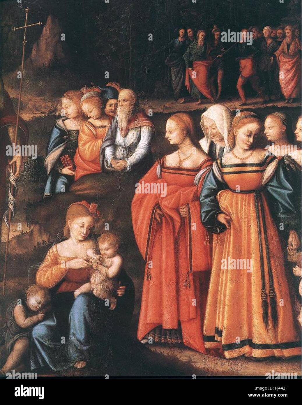 Bacchiacca - The Preaching of Saint John the Baptist (detail Stock ...