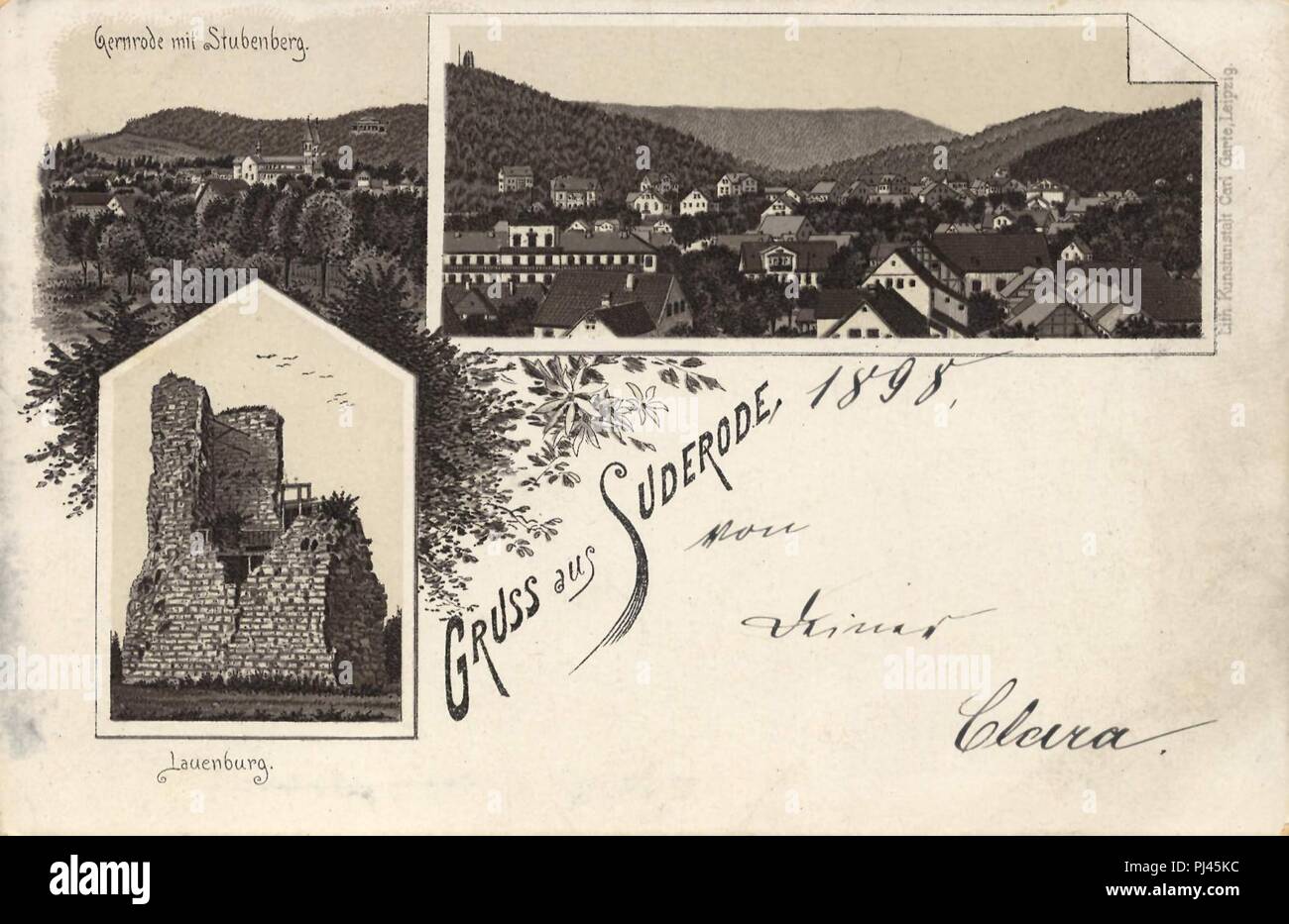 Bad Suderode, Sachsen-Anhalt - Gernrode mit Stubenberg; Lauenburg Stock ...
