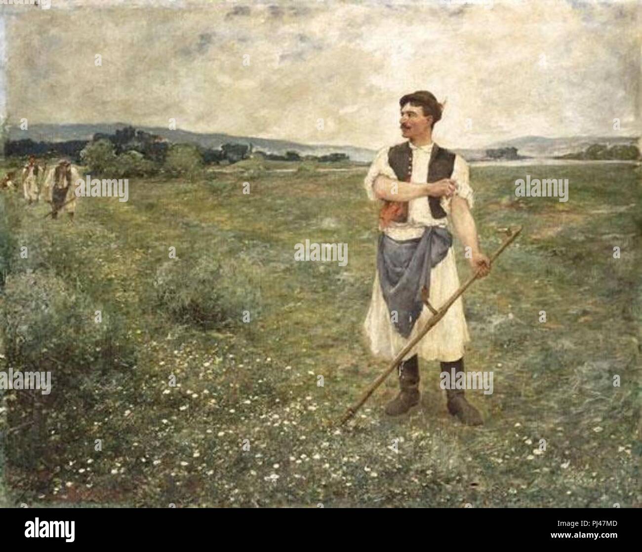 Baditz Ember kaszával Stock Photo - Alamy