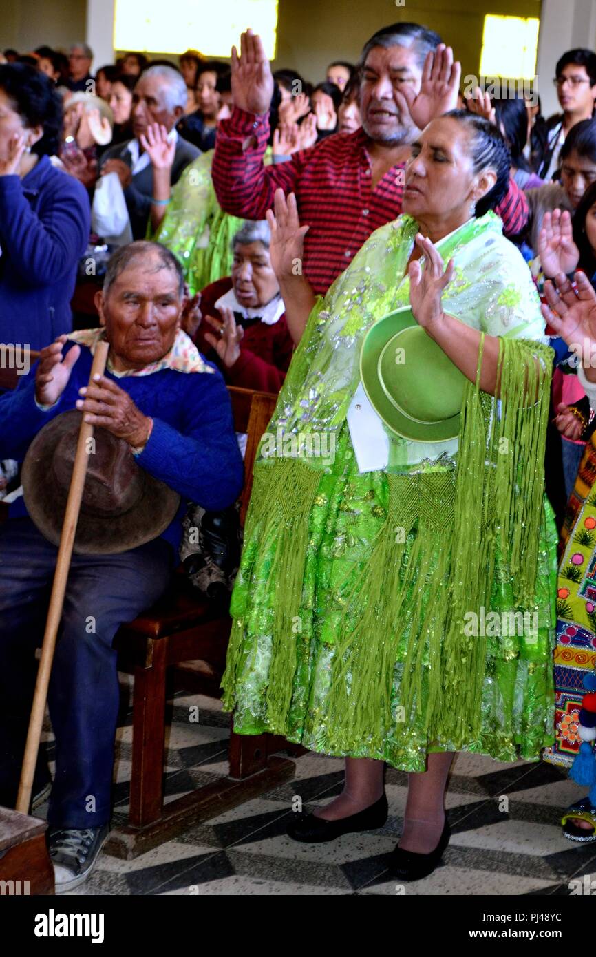 Mass -Virgen de la Candelaria - Carnival in HUARAZ. Department of ...
