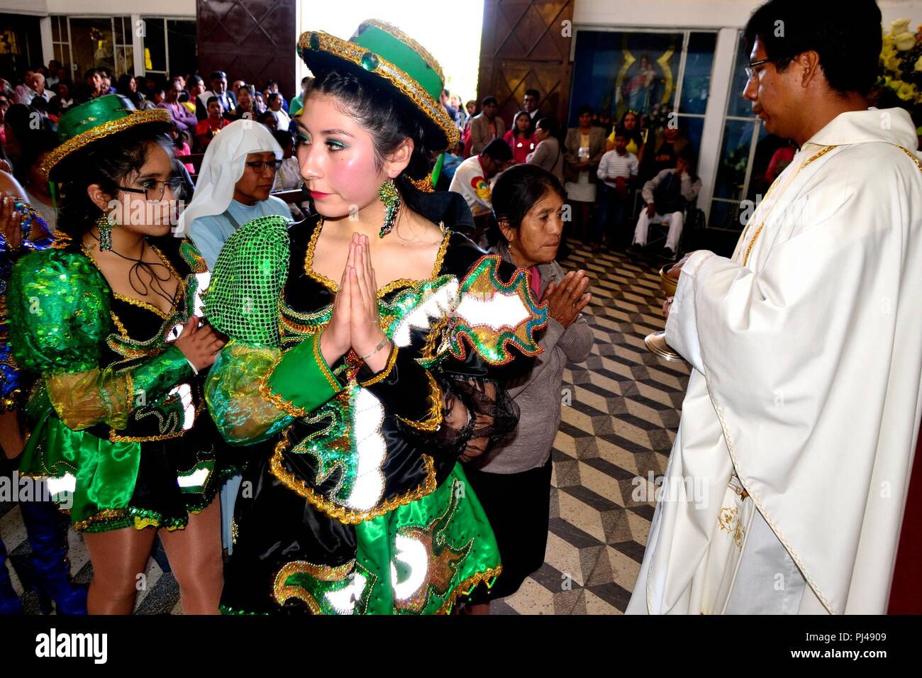 Mass -Virgen de la Candelaria - Carnival in HUARAZ. Department of ...