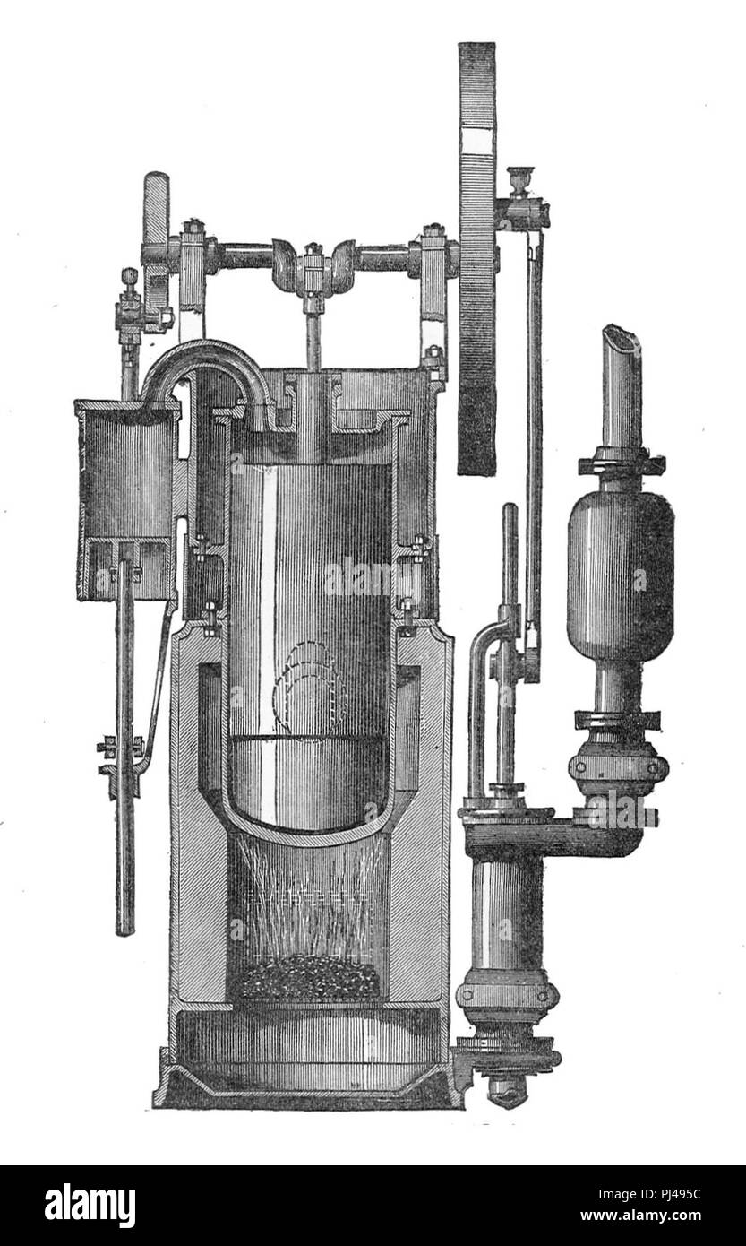 Bailey's hot-air engine, section (Rankin Kennedy, Modern Engines, Vol ...
