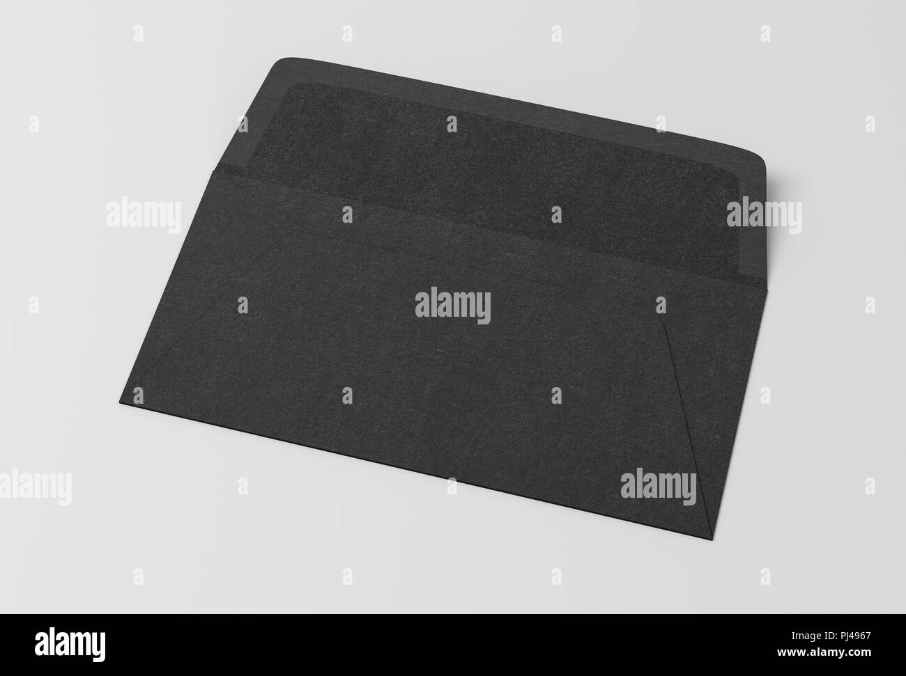 Black blank open envelope on white background. 3d render Stock Photo ...