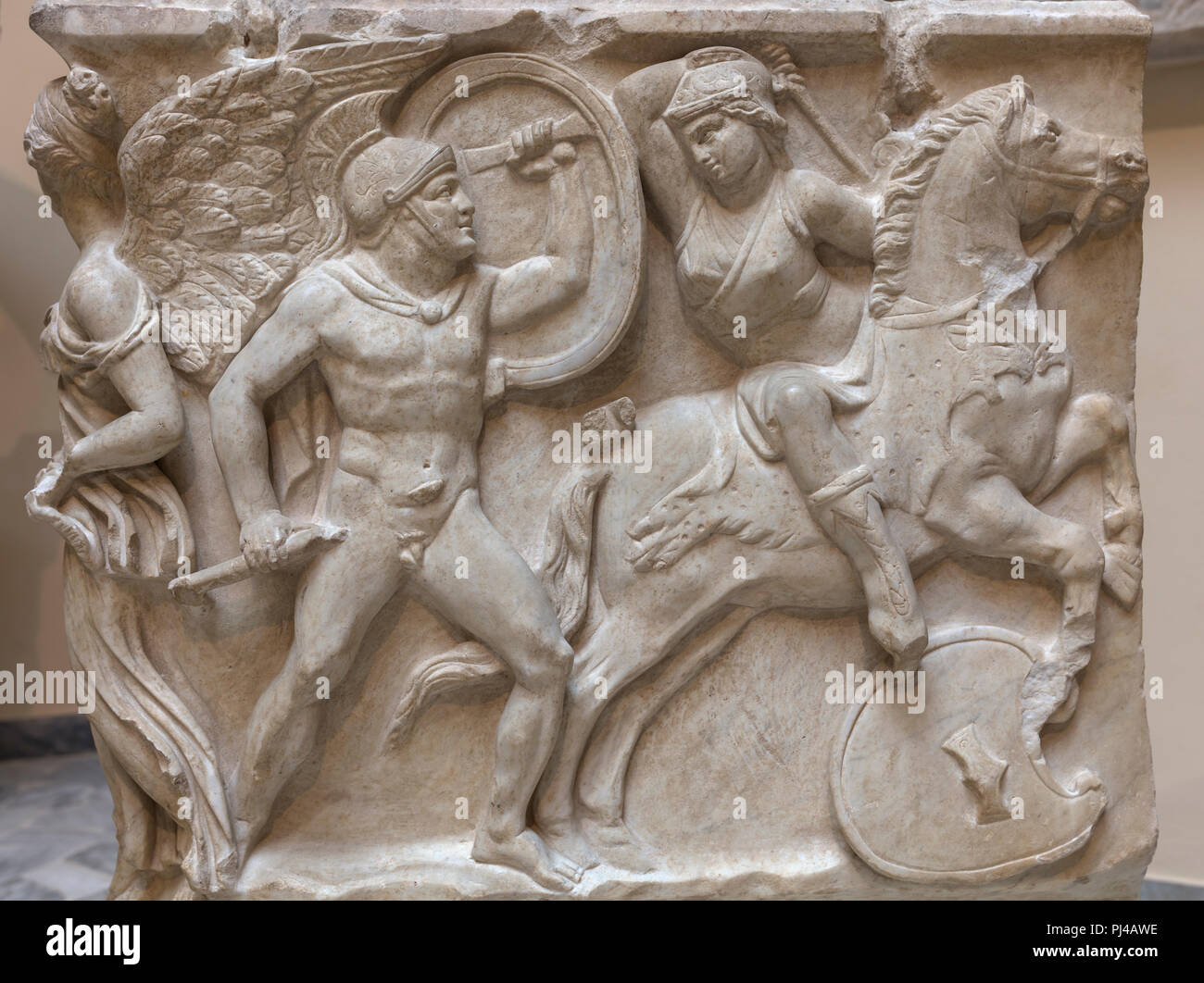 Sarcophagus with Amazonomachy (2nd century), Roman sculpture ...