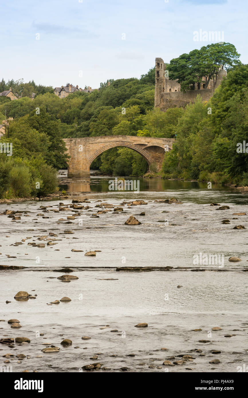 Barnard Castle bridge over the River Tees Stock Photo - Alamy