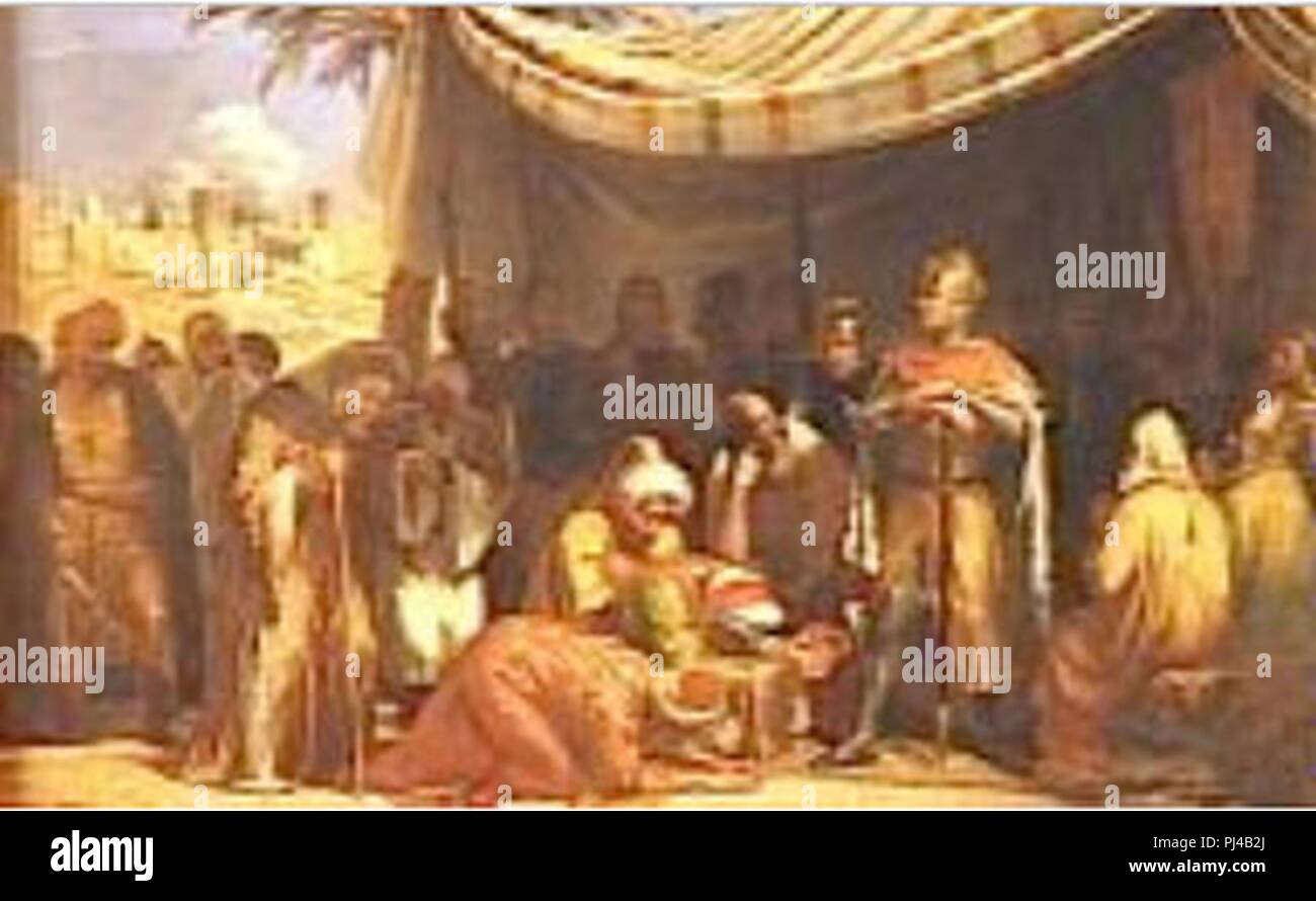 Baldwin III of Jerusalem receiving capitulation of Ascalon Stock Photo ...