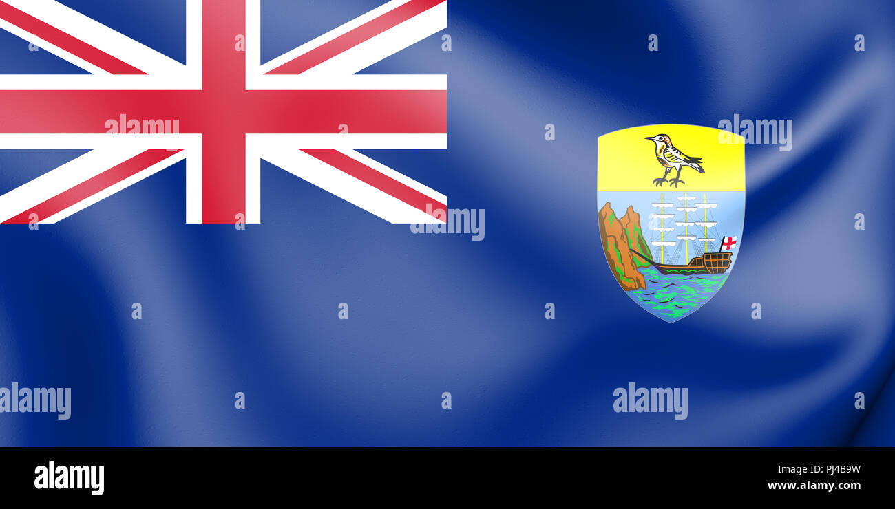 3D Flag of the Saint Helena. 3D Illustration Stock Photo - Alamy