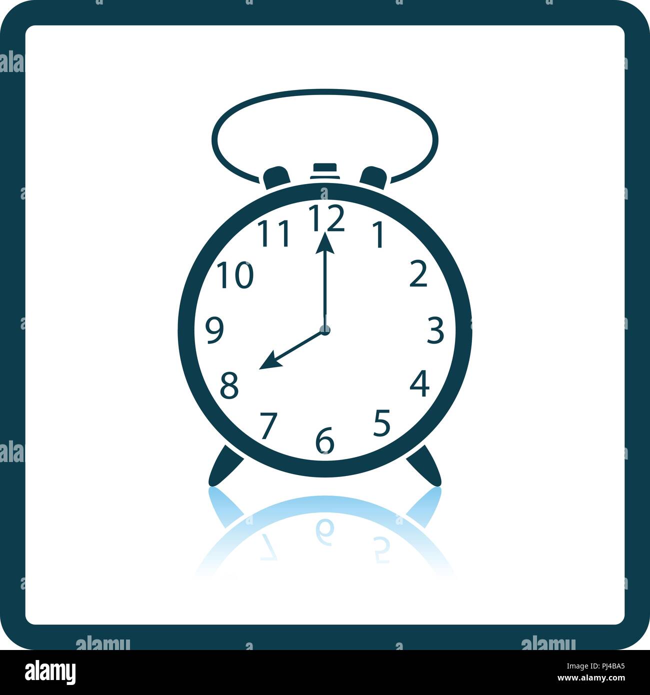 Alarm clock icon. Shadow reflection design. Vector illustration Stock ...