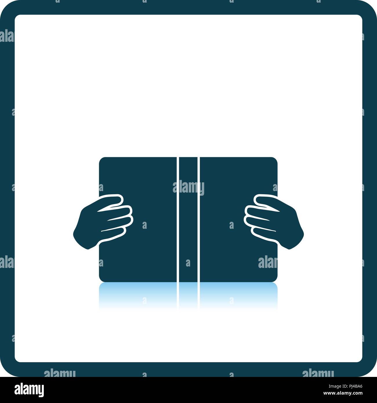 Boy reading book icon. Shadow reflection design. Vector illustration ...