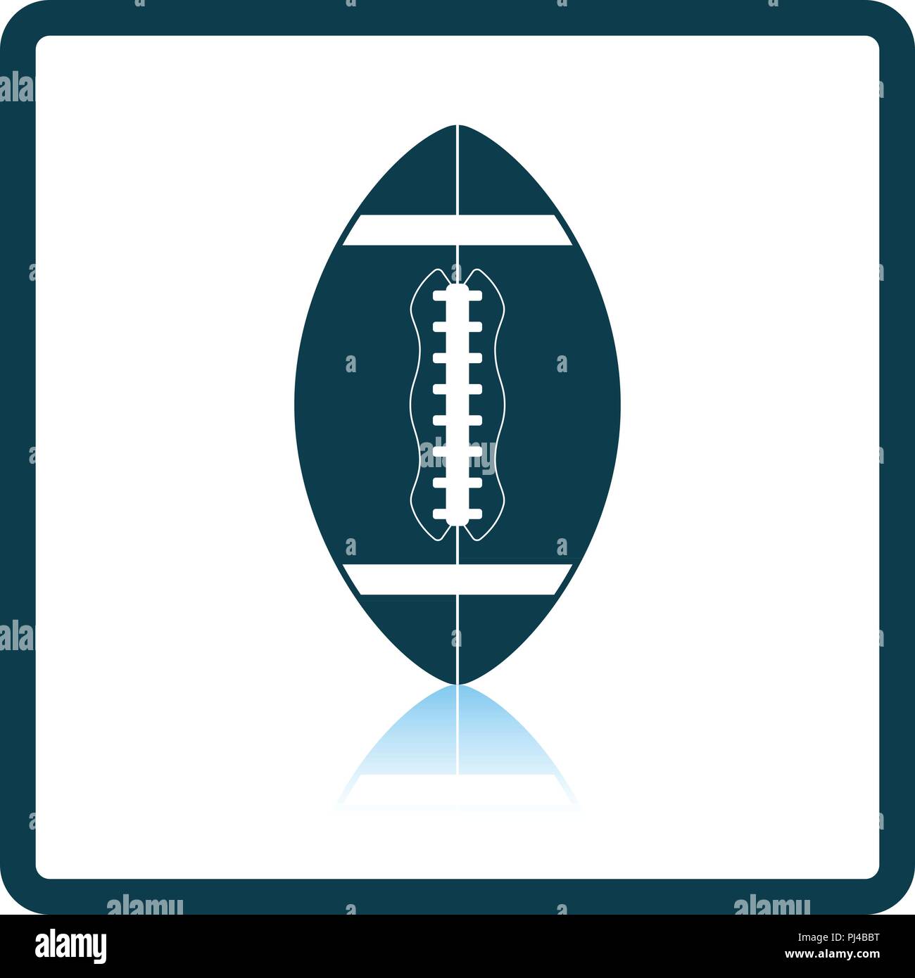 American football icon. Shadow reflection design. Vector illustration ...