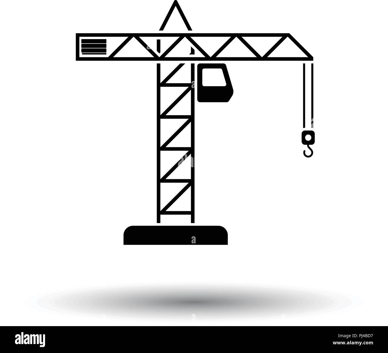 Icon of crane. White background with shadow design. Vector illustration ...
