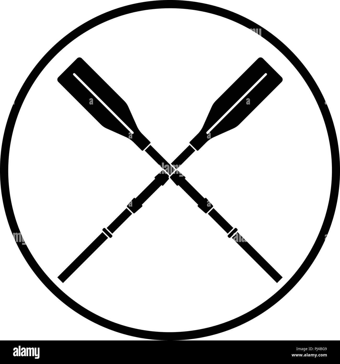 Icon of boat oars. Thin circle design. Vector illustration Stock Vector ...