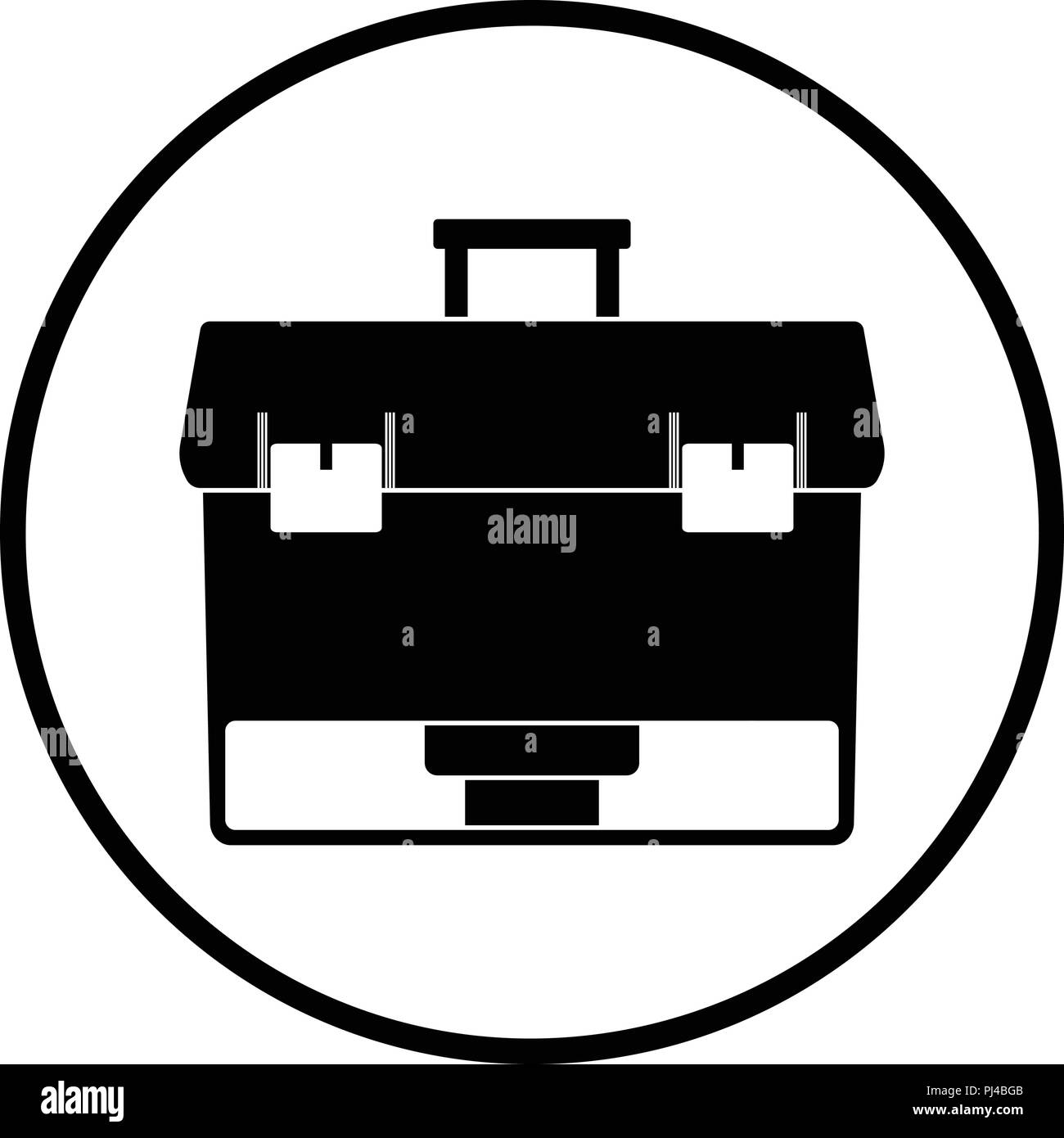 Icon of Fishing opened box. Thin circle design. Vector illustration ...