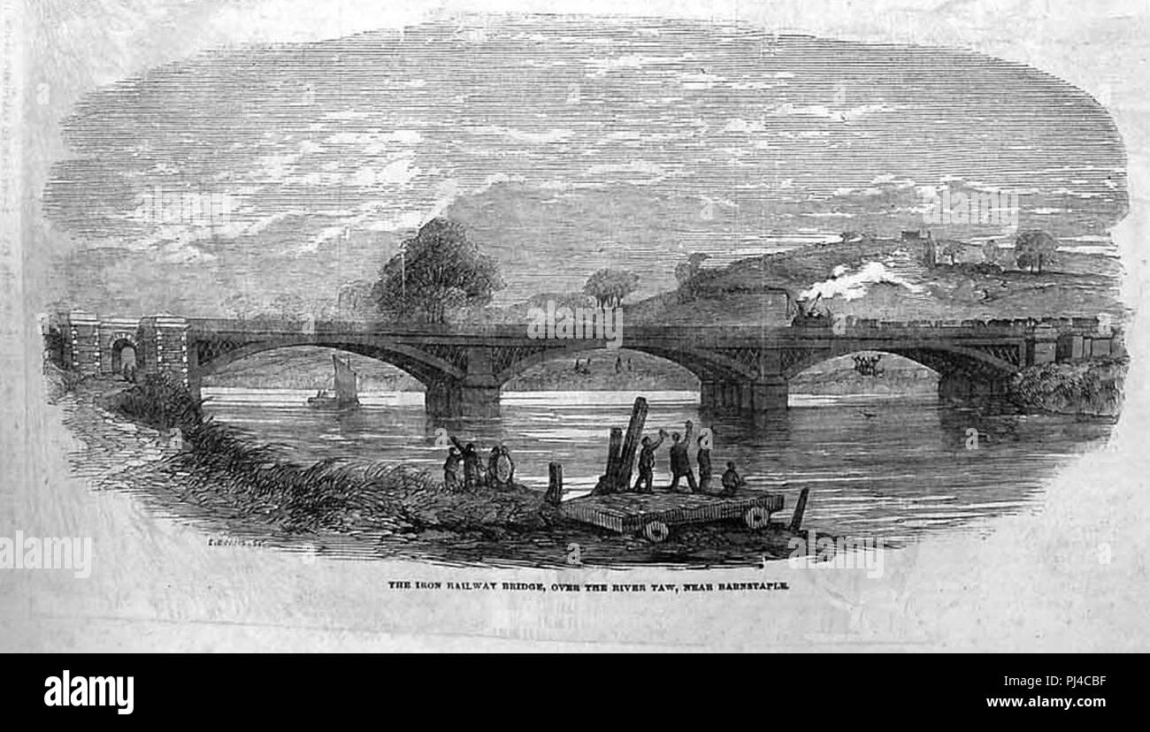 Barnstaple iron bridge Stock Photo - Alamy