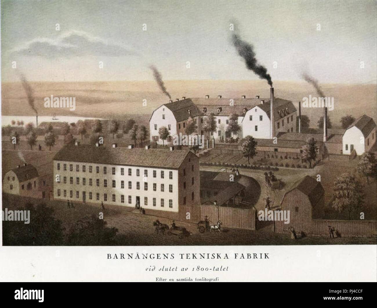 Barnängens Tekniska Fabrik vid slutet av 1800-talet Stock Photo - Alamy
