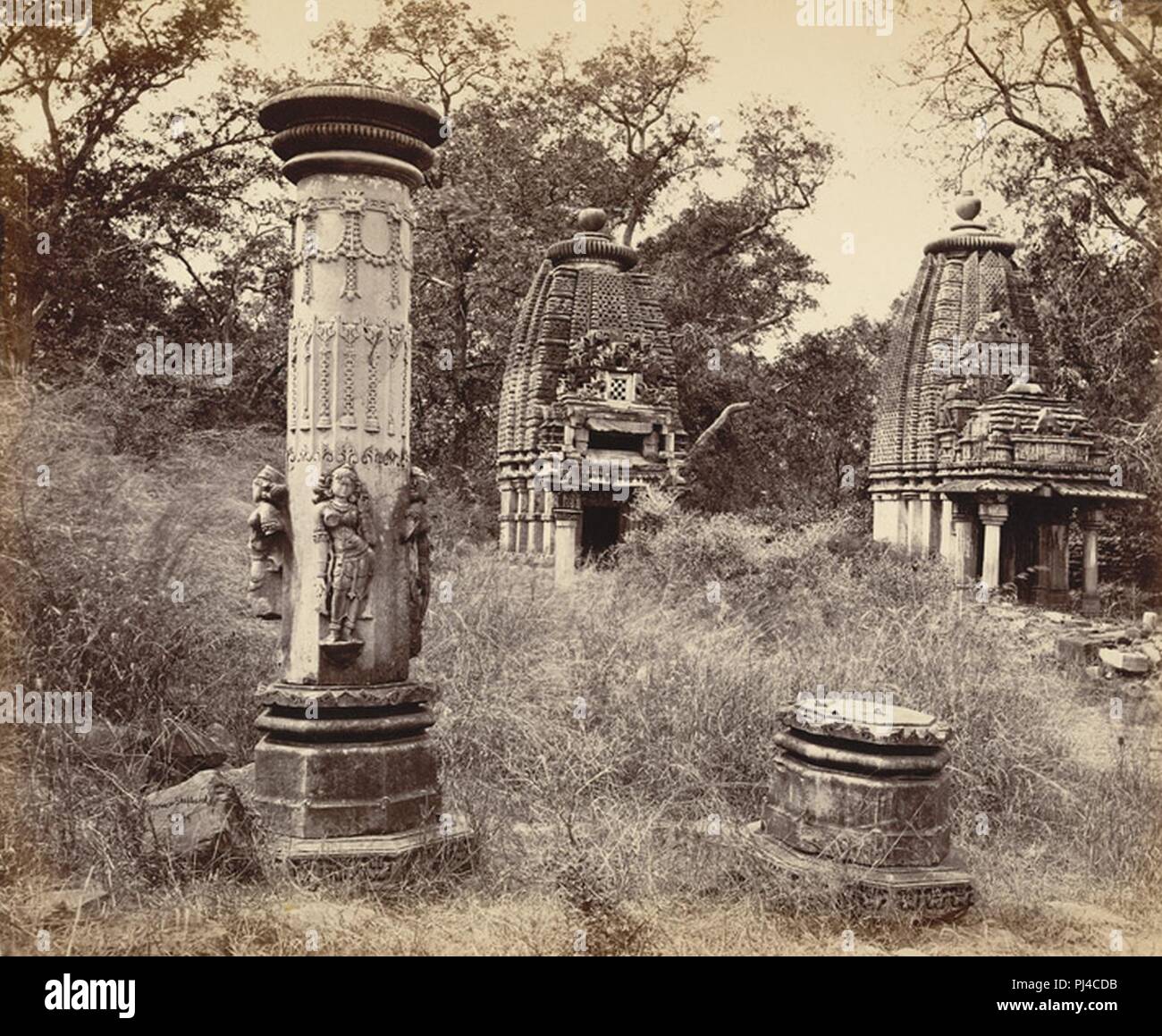 Baroli ruins of 10th century Durga Hindu temple 1872 photo Stock Photo ...