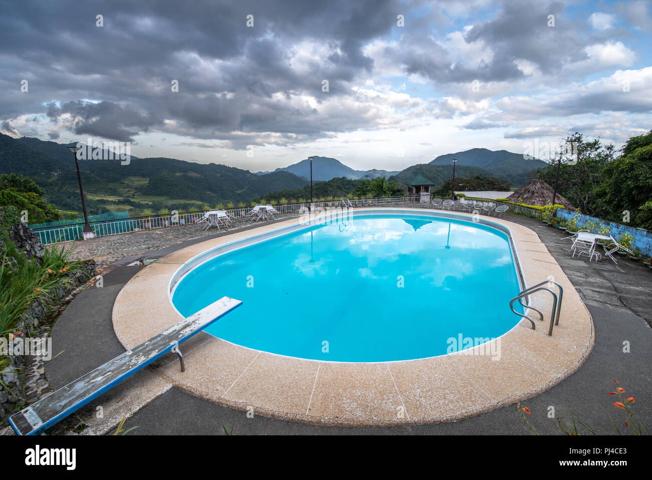 Swimming pool on the mountain, Banaue , Philippines Stock Photo - Alamy