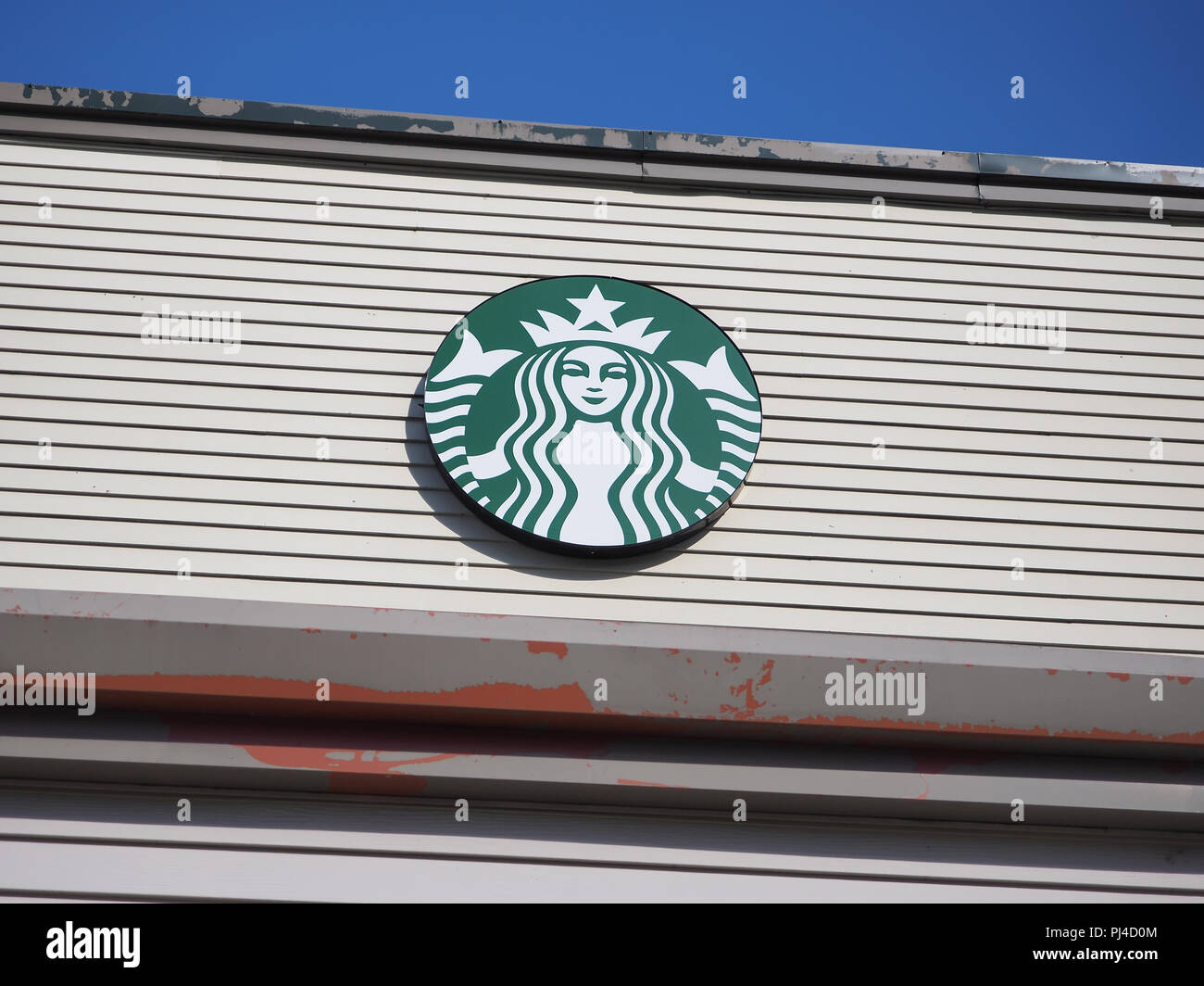Starbucks logo on a Safeway store in North Bend, WA, USA. September ...