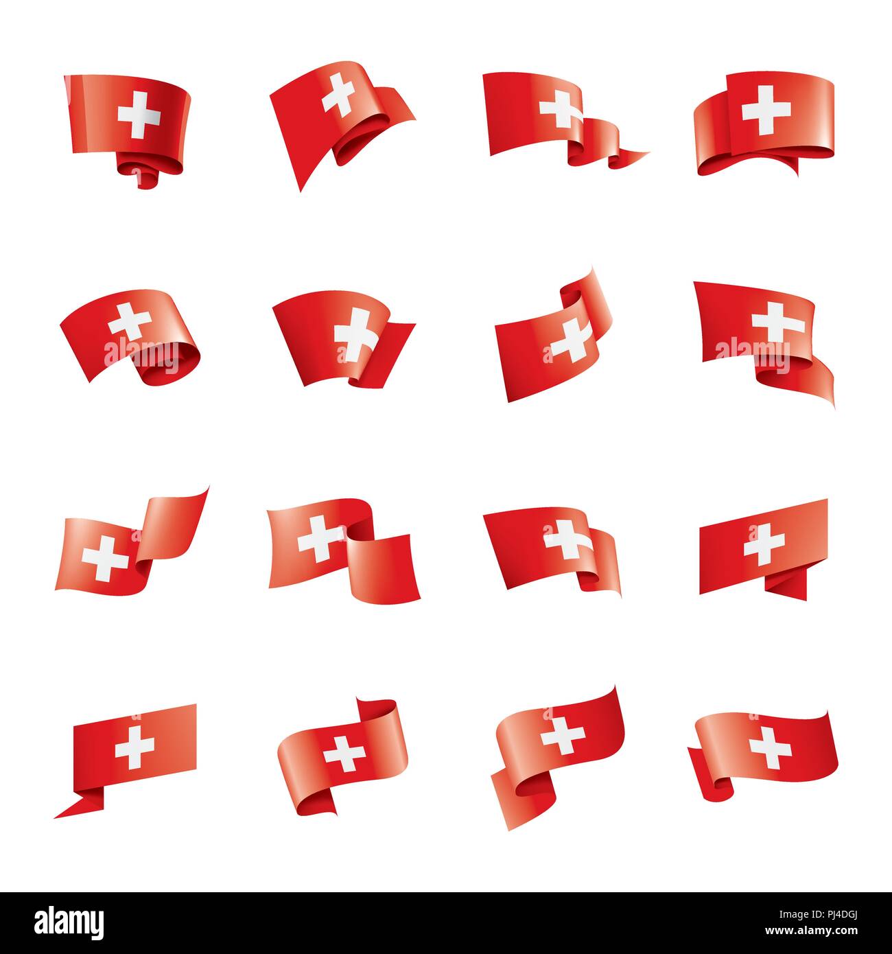 Switzerland flag, vector illustration on a white background Stock ...