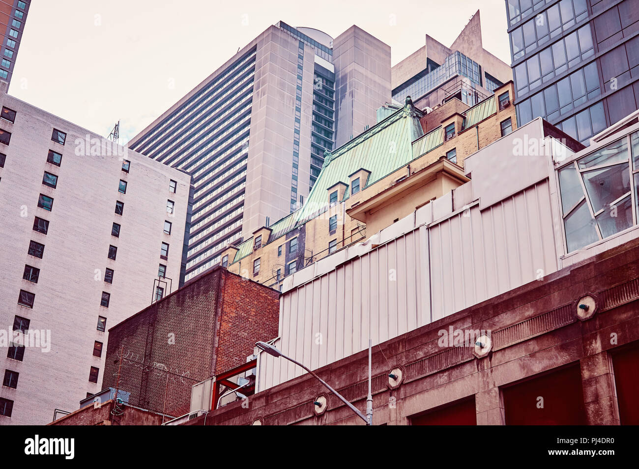 Retro stylized picture of the New York City, USA Stock Photo - Alamy