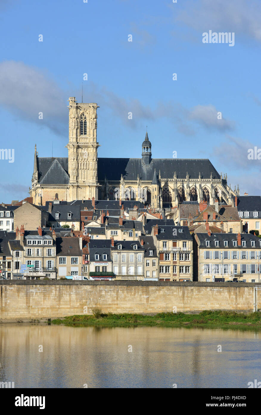 Nevers (Burgundy, central-eastern France). View on the town from the ...