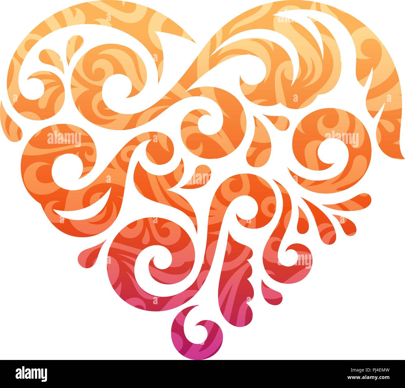 Abstract Heart isolated on white. This vector illustration can be used ...
