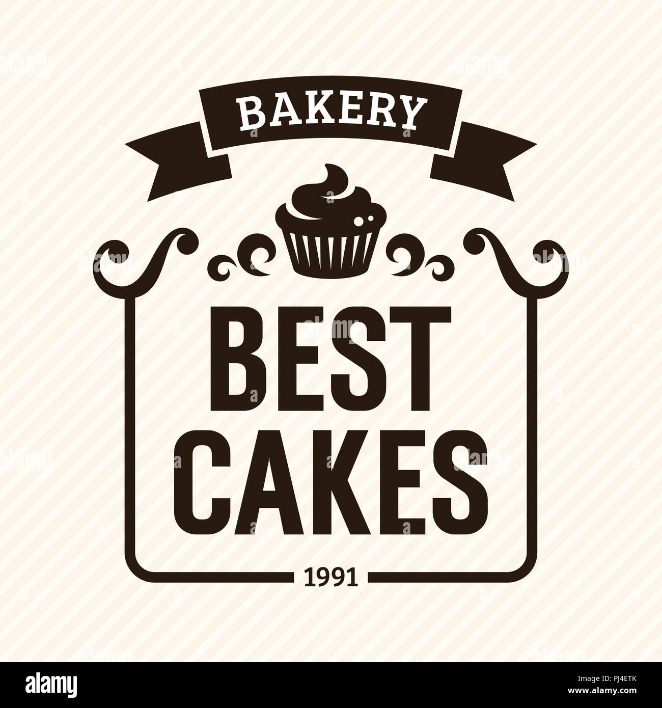 Best Cakes, vintage bakery label, vector illustration Stock Vector ...