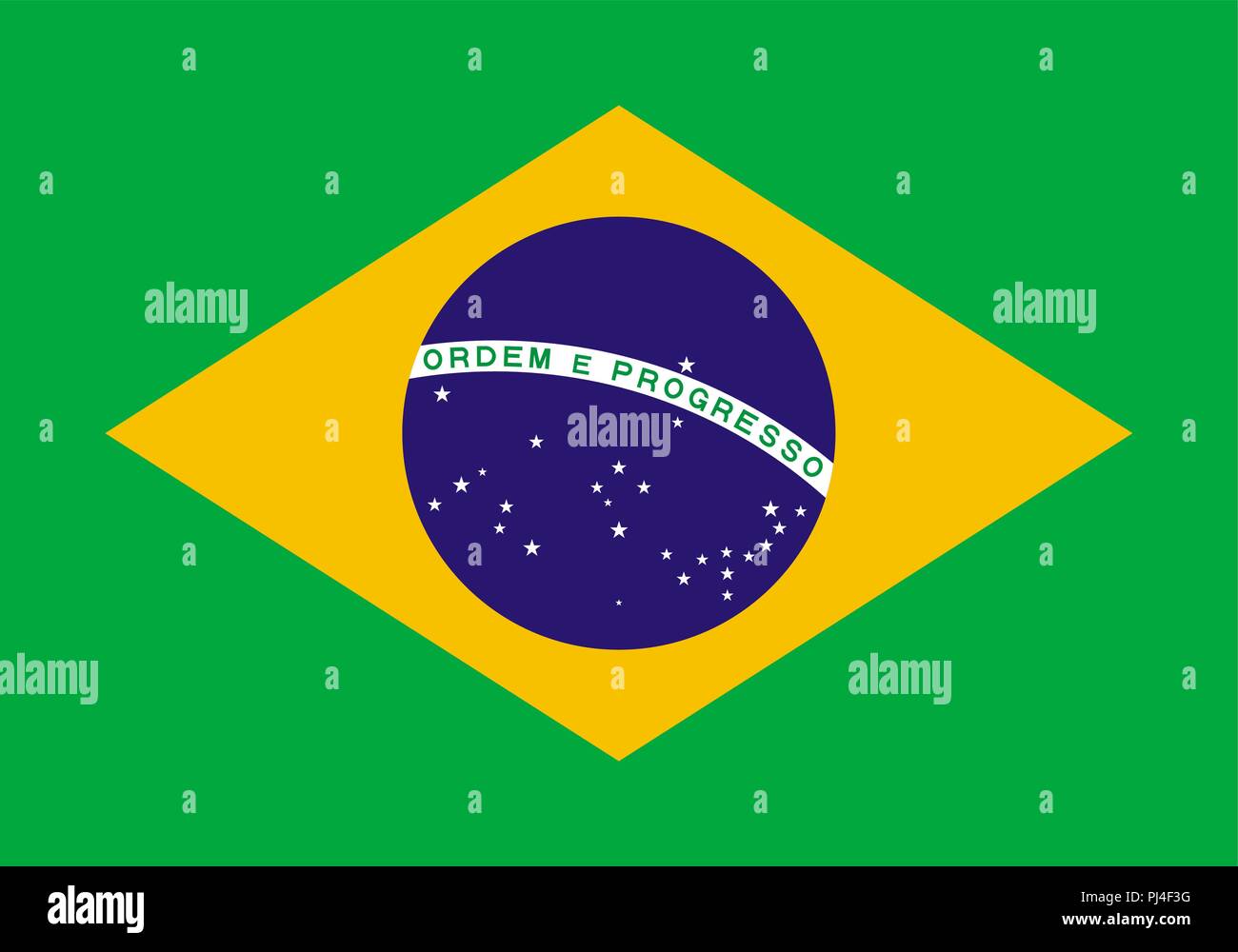 Flag of Brazil in official colors, vector illustration Stock Vector ...