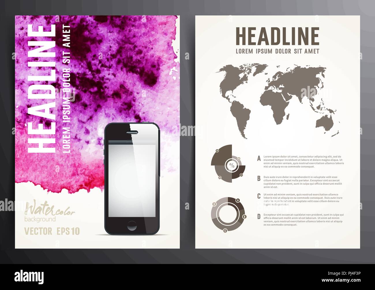 Brochure flyer poster template. Infographic elements. Abstract ...