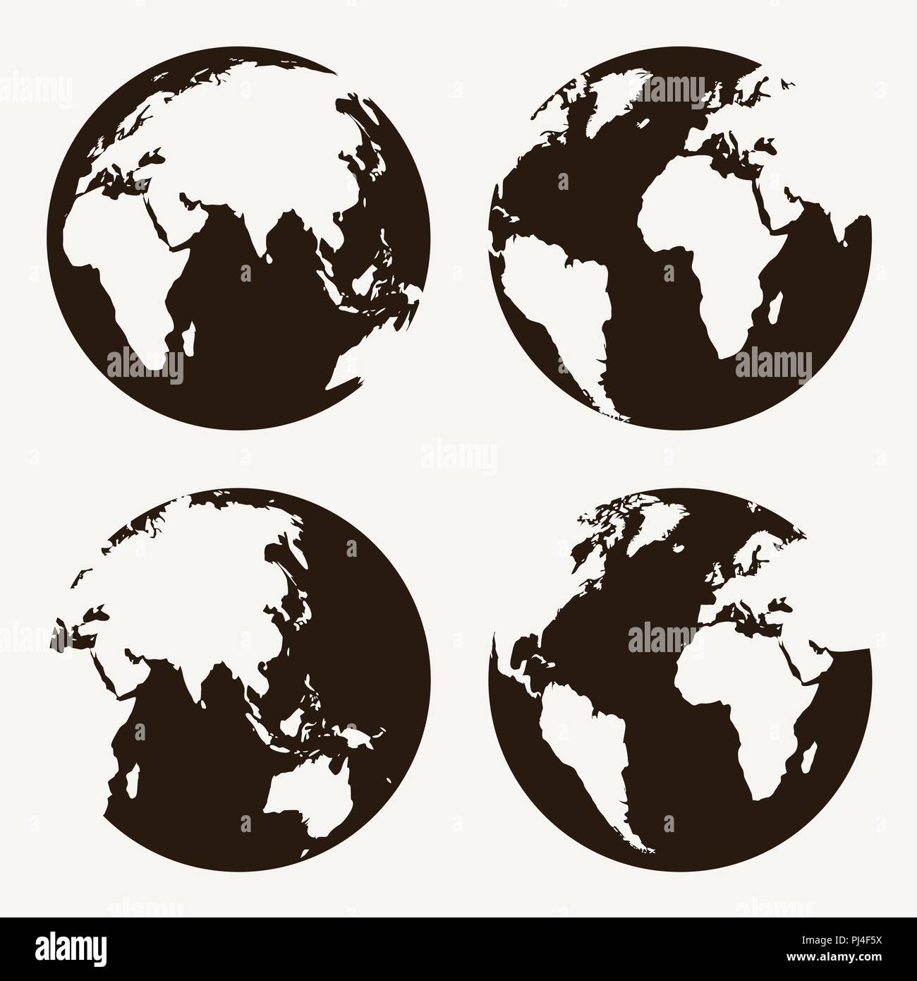 Globe vector silhouettes Stock Vector Image & Art - Alamy