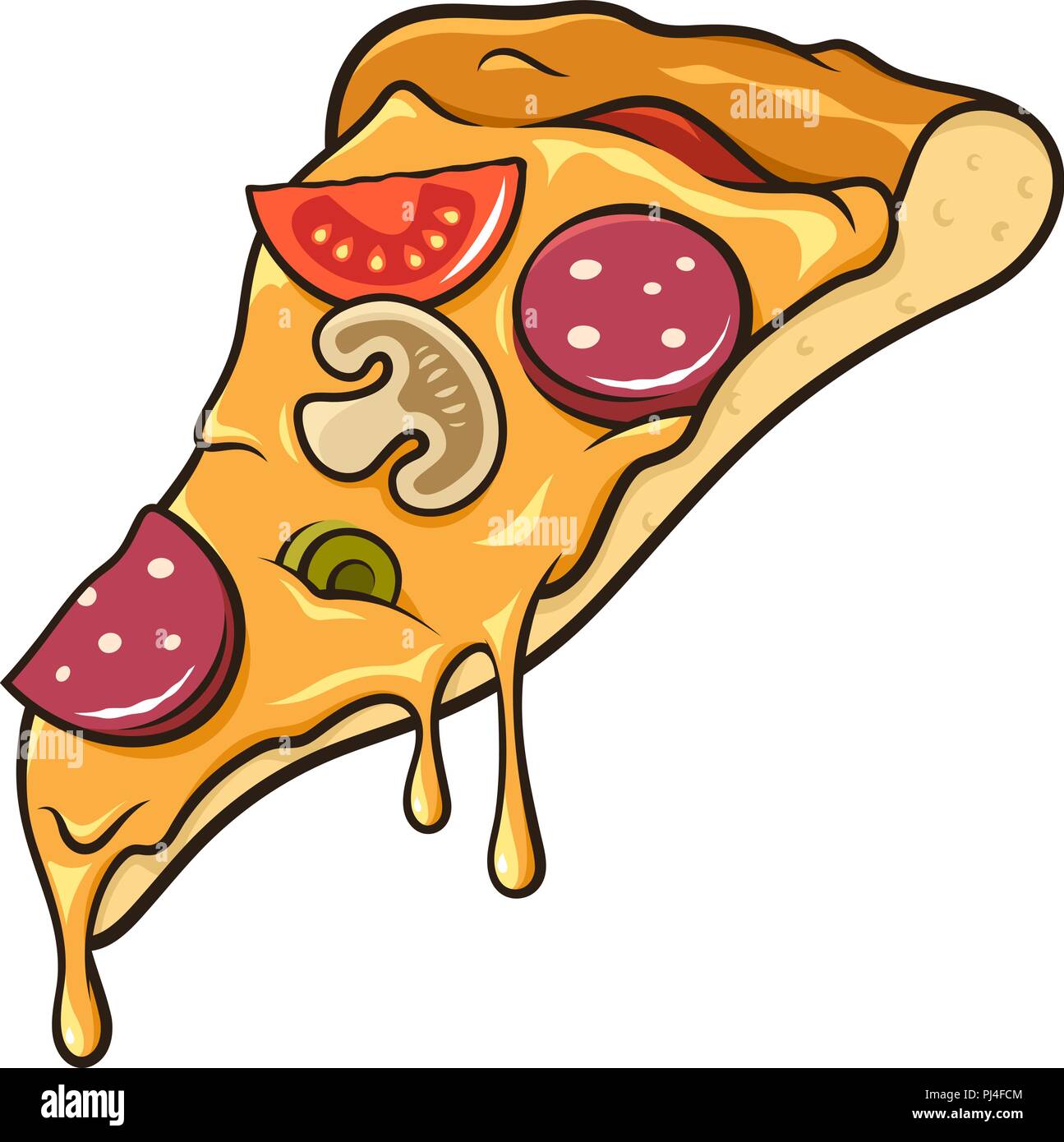 Tasty classical Italian pizza. Vector illustration Stock Vector Image ...