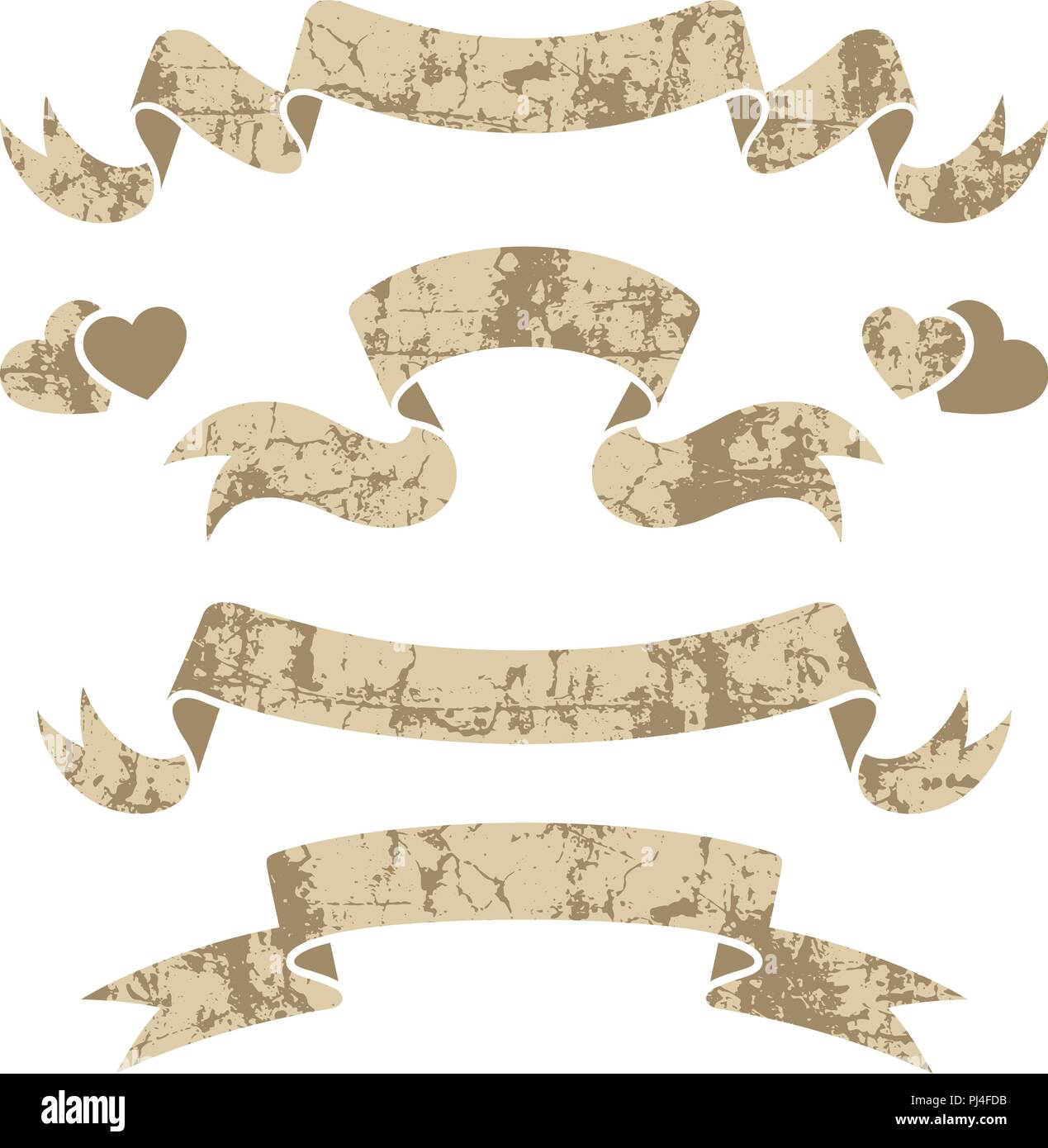 Vintage ribbons with grunge effect isolated on white Stock Vector Image ...