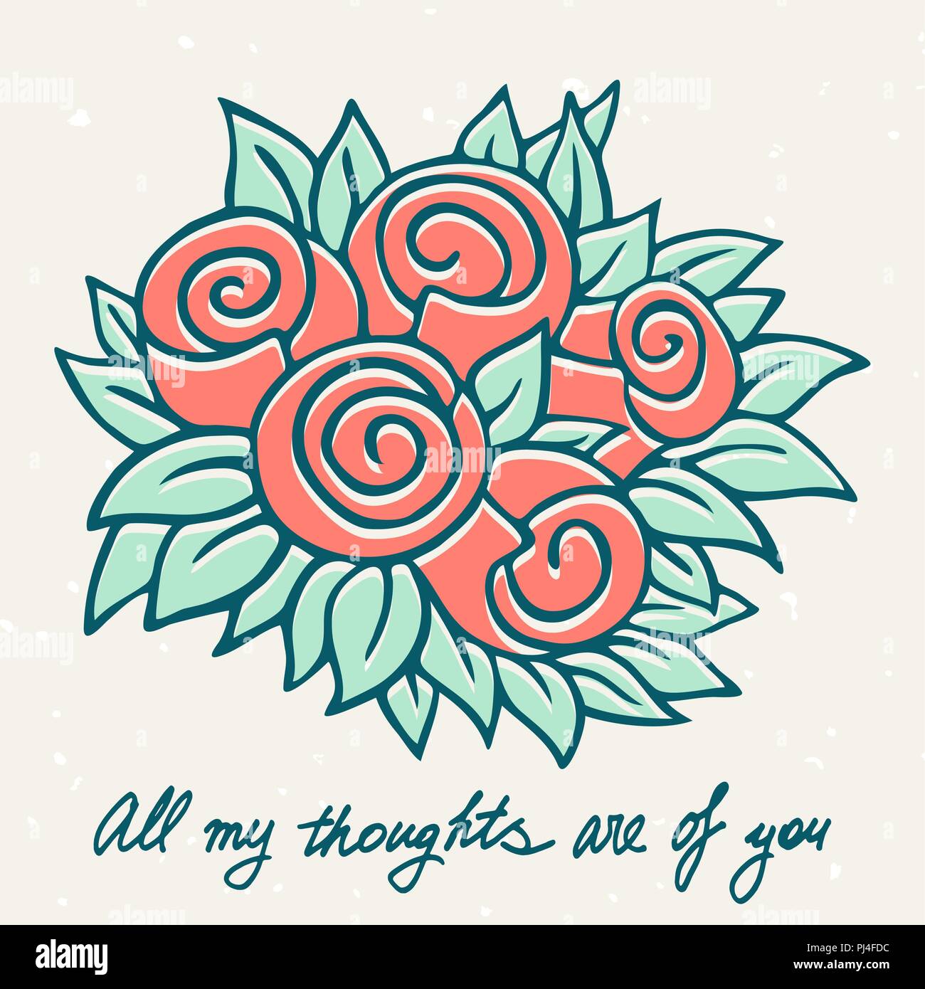 Vintage romantic illustration Stock Vector Images - Alamy