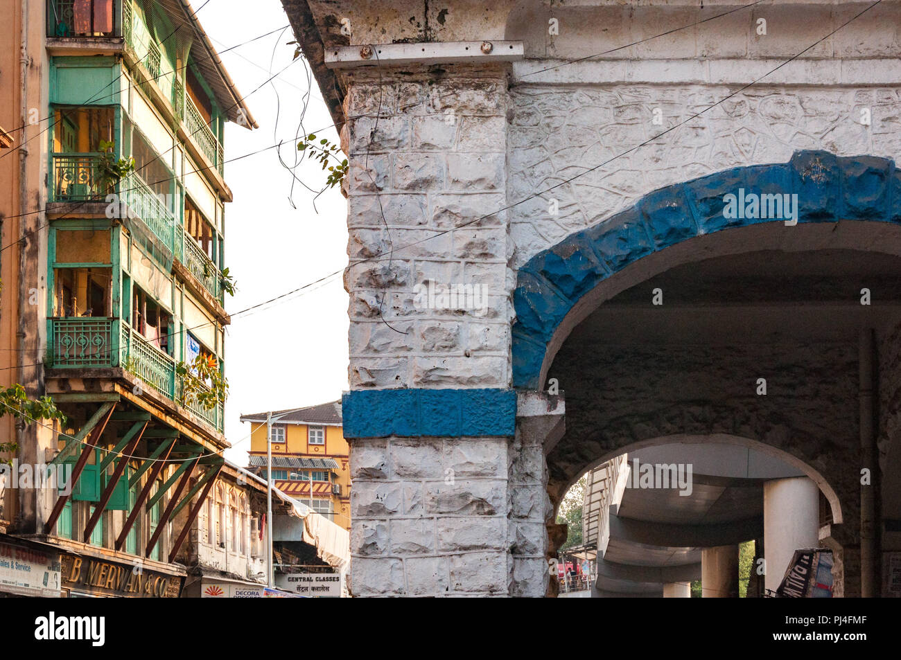 MUMBAI, INDIA – October 23 2017: Street view, Grant Road Station. The ...