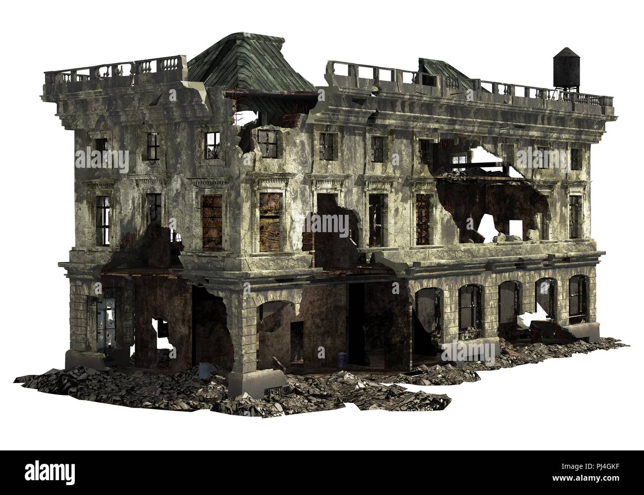 Destroyed old building on Cut Out Stock Images & Pictures - Alamy