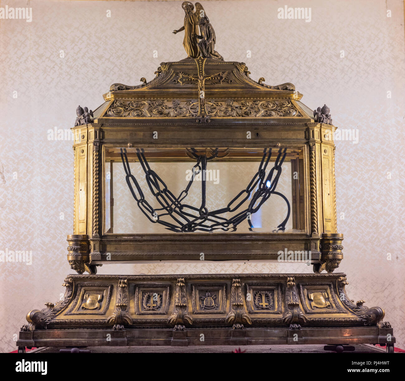 Reliquary, chains of St Peter, Basilica of San Pietro in Vincoli ...