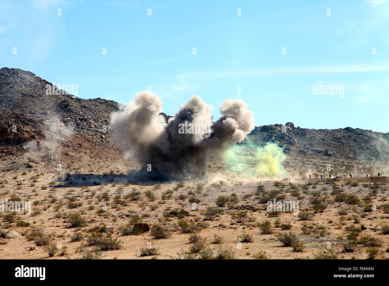 Impact from an Anti-Personnel Obstacle Breaching System (APOBS) throws ...