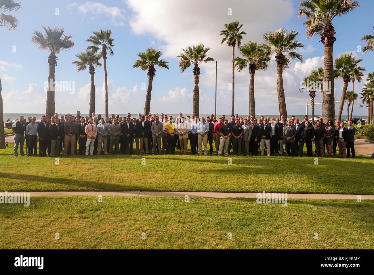 U.S. Marines with the 8th Marine Corps district pose for a group photo ...