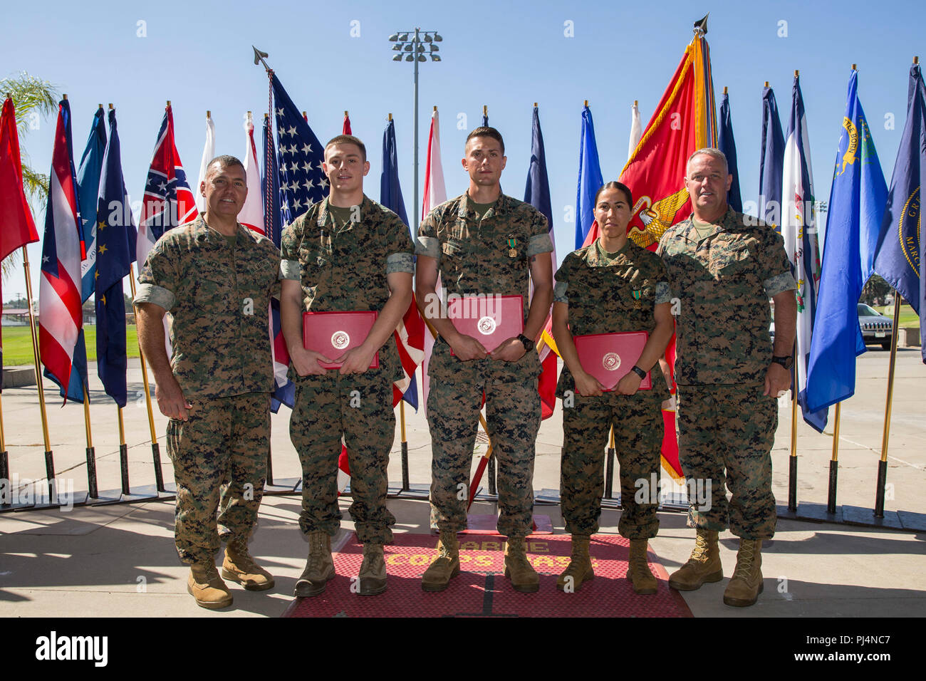 U.S. Marine Corps Brig. Gen. Kevin J. Killea, far right, commanding ...