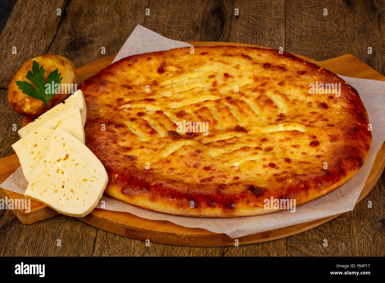 Homemade traditional tasty Ossetian pie Stock Photo - Alamy