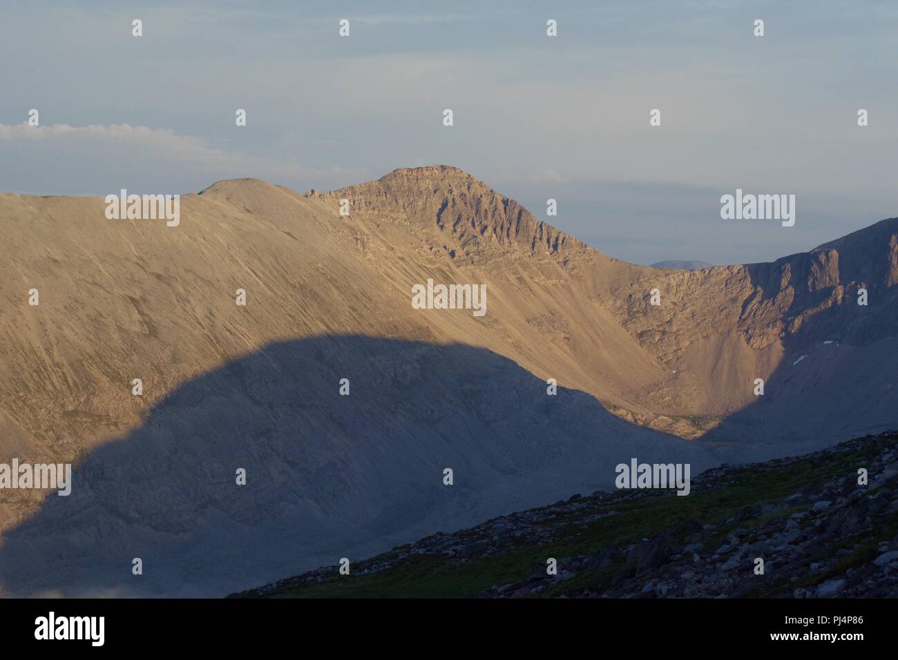 Sunset Shadow on Ruadh-stac Beag Mountain. Beinn Eighe NNR, Kinlochewe ...
